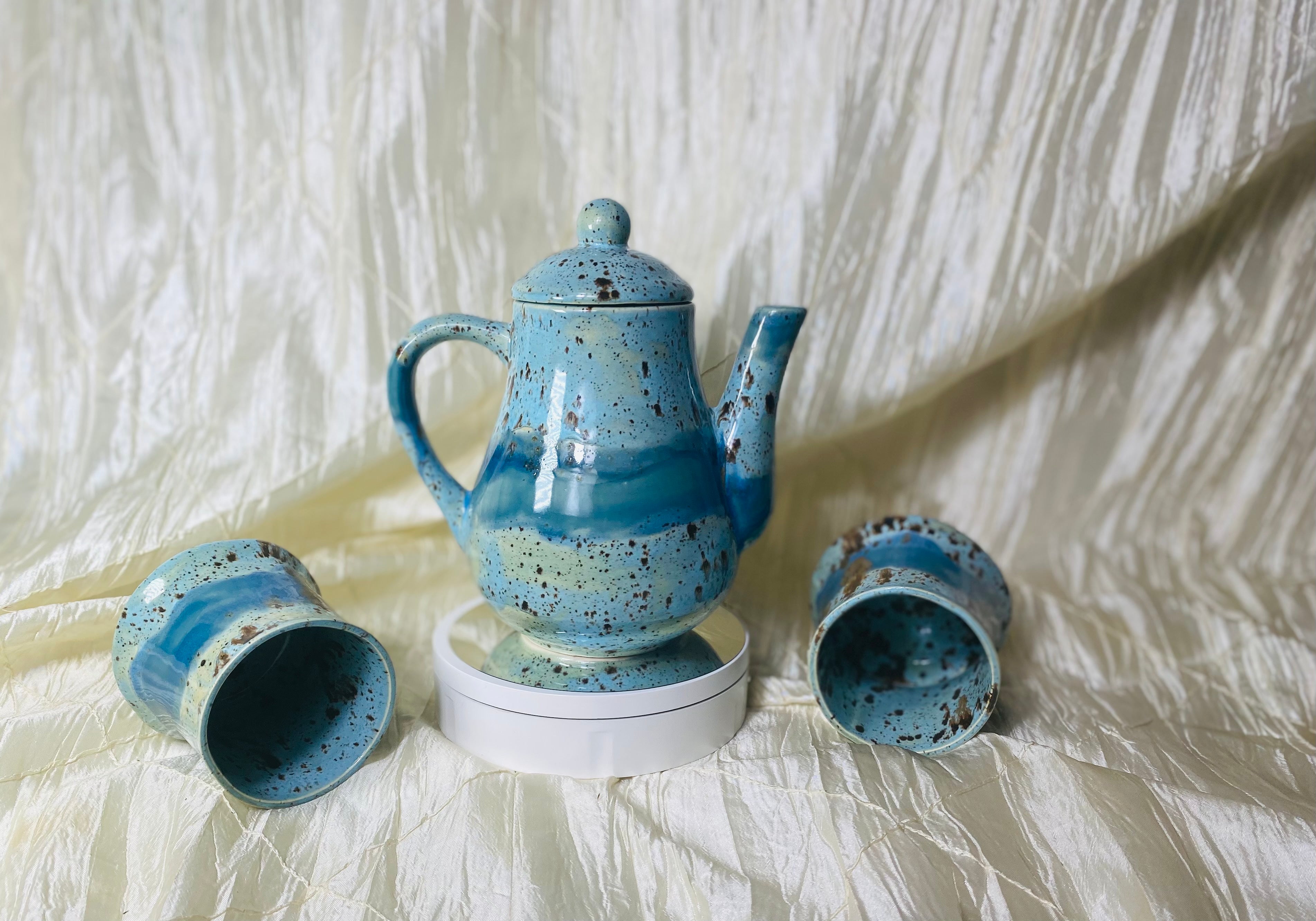 Savoring Serenity: The Oceana Blue Teapot Set – Weclayco Studio